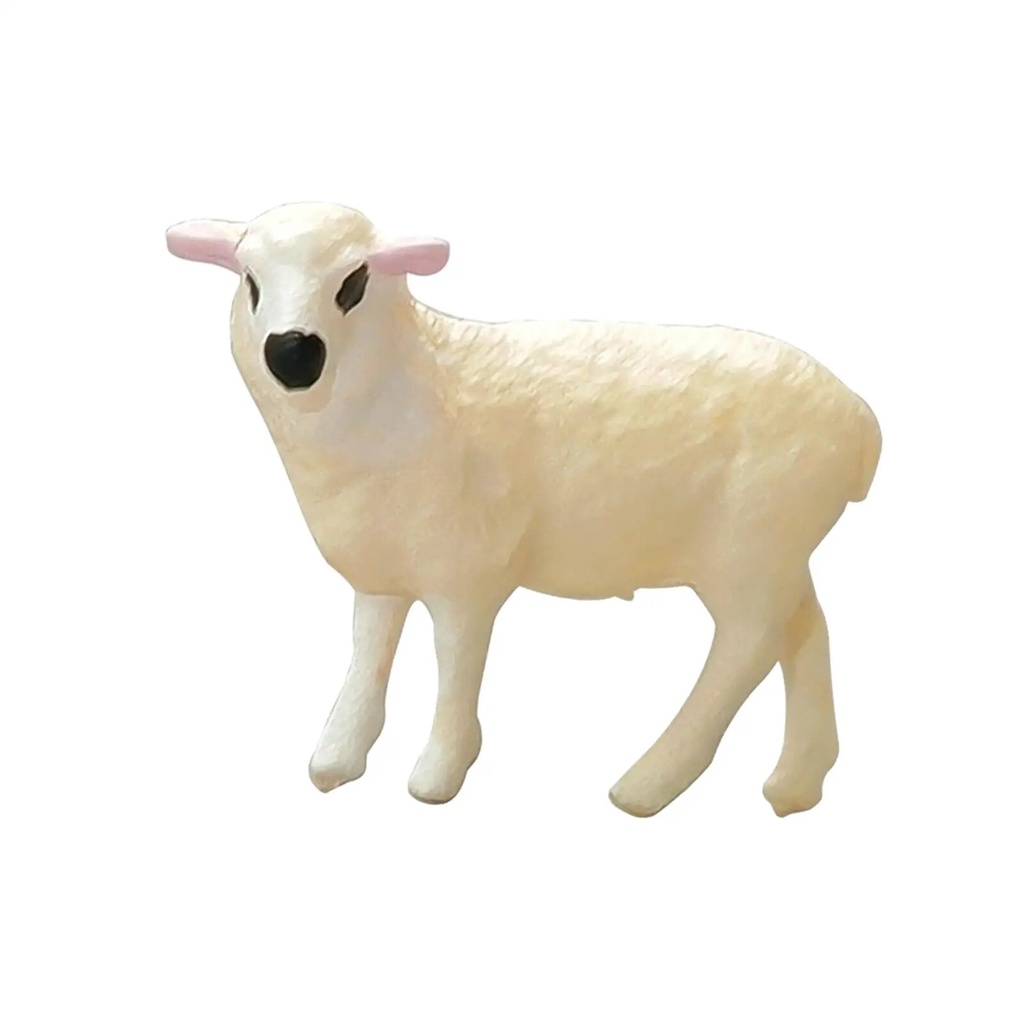 웃Mini Lamb Figure 1/64 Realistic Figurine Model Hand Painted Toy Animal ...