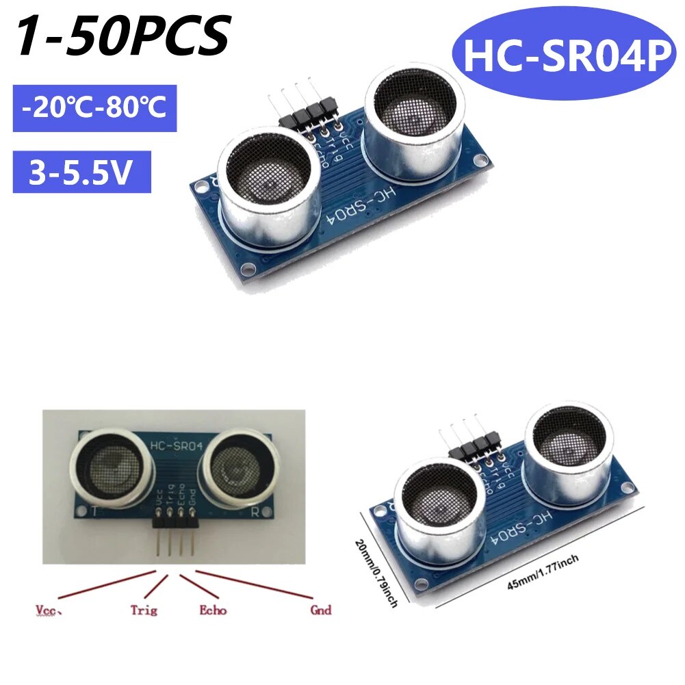웃1 50pcs Hc Sr04p Hc Sr04 Ultrasonic Ranging Module Ranging Sensor Module 3 55v Wide Voltage Pe 
