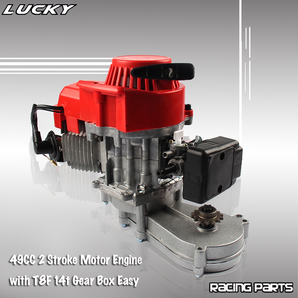 uz49CC 2 Stroke Motor Engine with T8F 14t Gear Box Easy to Start Pocket ...