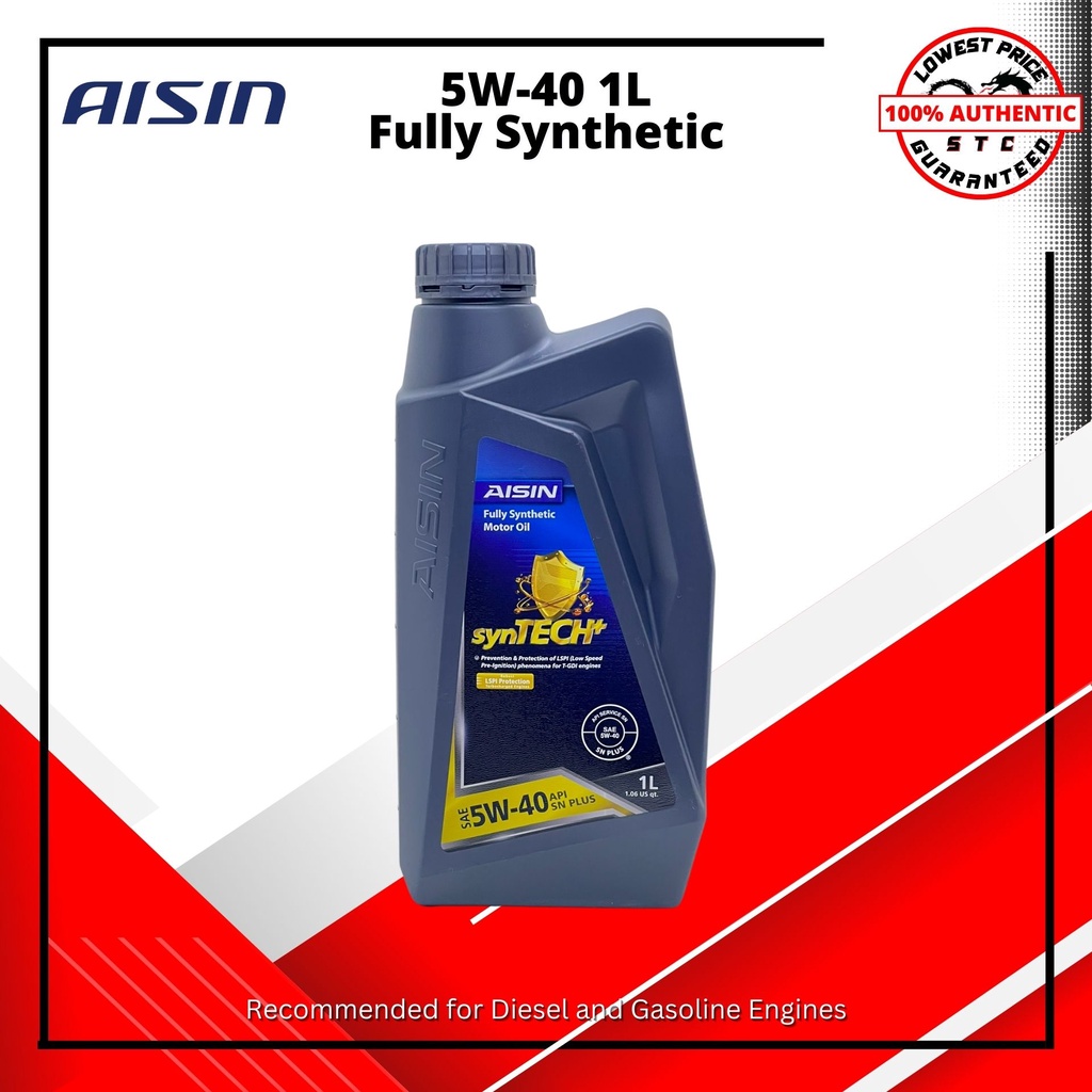 Aisin 5W-40 Fully Synthetic 1L Engine Oil for Gasoline/Diesel Engine ...