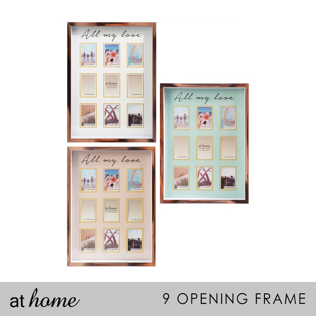 At Home Collage Family Nordic Picture Frame – 9 Photos – Tabletop or ...