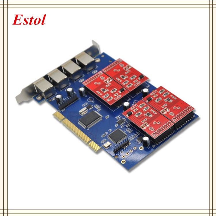 ☈New TDM410P Asterisk PCI card with FXS/FXO ports analog voice ...
