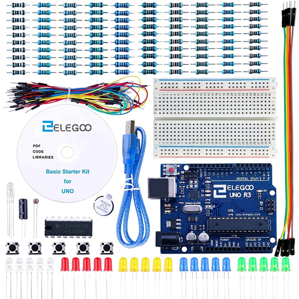 ♥elegoo Uno Project Basic Starter Kit With Tutorial And Uno R3 Compatible With Arduino Ide