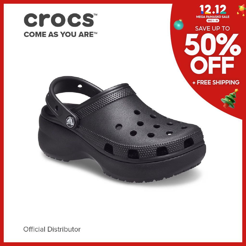 Crocs Women's Classic Platform Clog in Black | Shopee Philippines