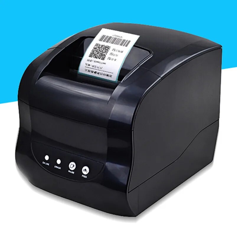 웃Thermal Label Printer Barcode QR Code Sticker Receipt Bill Print USB ...
