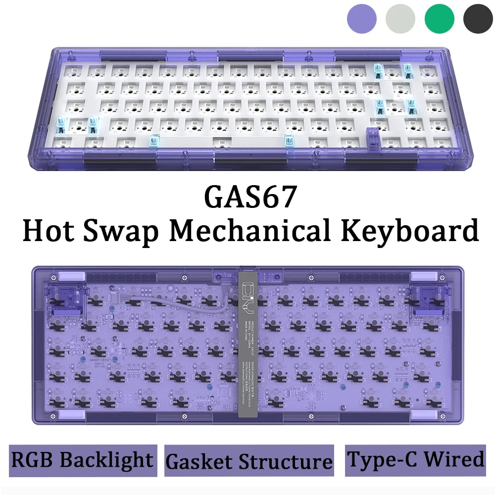 GAS67 Hot Swap Customized Mechanical Keyboard Kit Gasket Structure Type ...