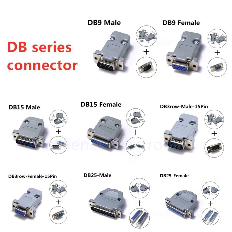 2sets DB Serial Adapter Connector Plug D Type RS232 COM 9/15/25/37 Pin ...