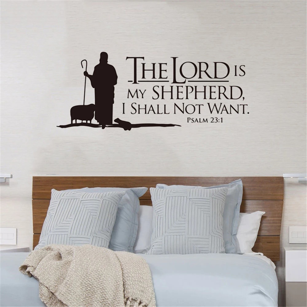Psalms 23 The LORD is My Shepherd Wall lettering Mural Vinyl Decals ...