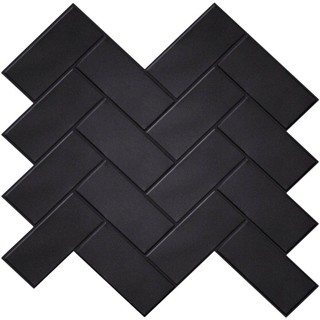 Black Herringbone Style Wall Tiles DIY Kitchen Backsplash Peel And ...