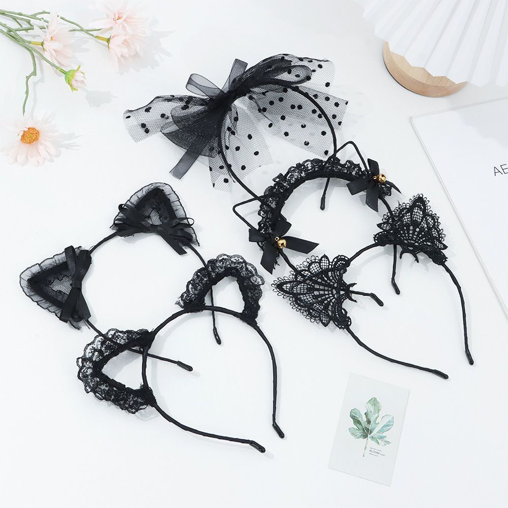 ♥cute Lace Black Cat Ears Headband Women Girls Hair Hoop Party Decoration Sexy Lovely Cosplay Ha