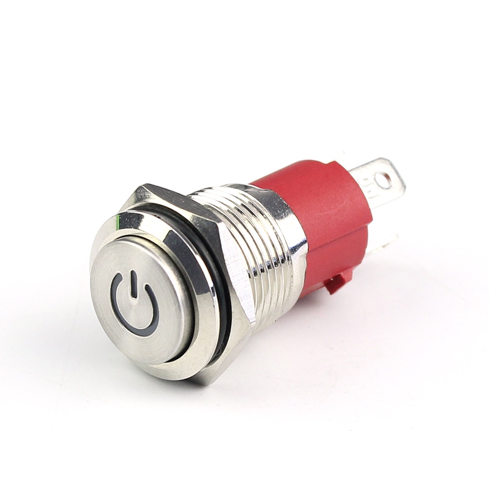 10A 250V Heavy Duty High Button Power Logo Lighted Stainless Steel 4 ...