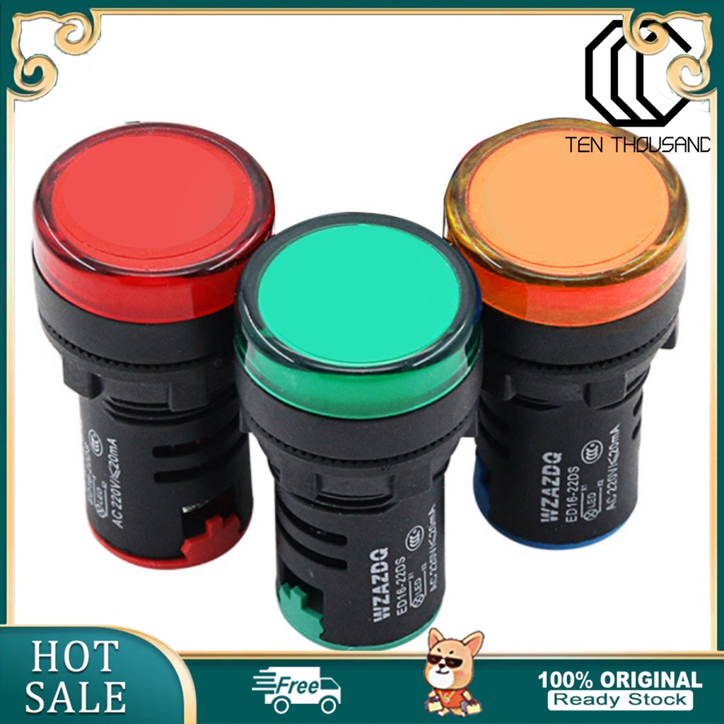 [TEN]* AD16-22DS AC 220V 20mA LED Pilot Panel Indicator Signal Warning ...
