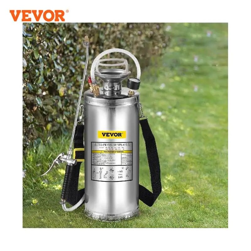 VEVOR 4-12L Hand Powered Sprayer Stainless Steel Watering Spraying ...