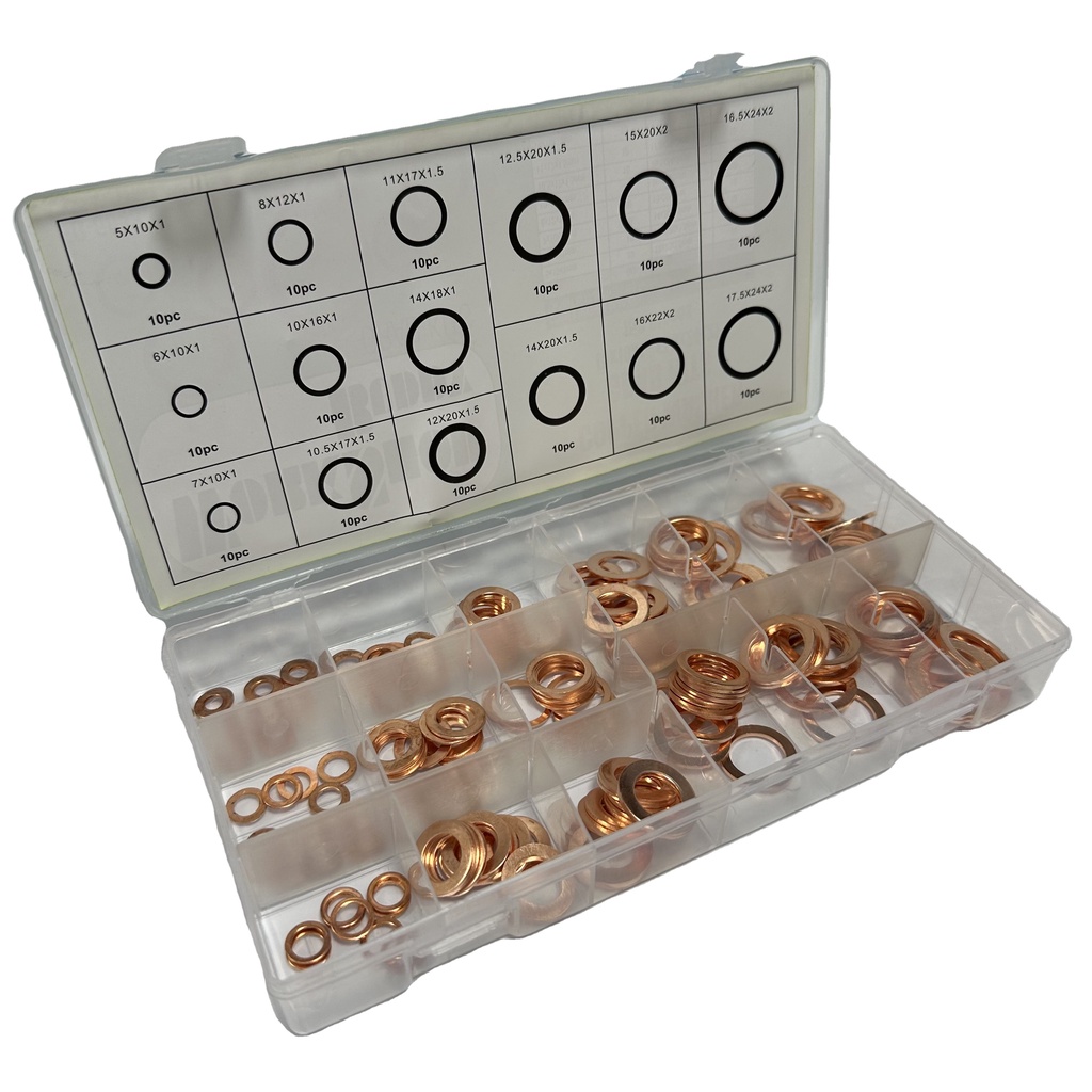 150 pcs diesel fuel pump injector copper countersunk copper washer set ...