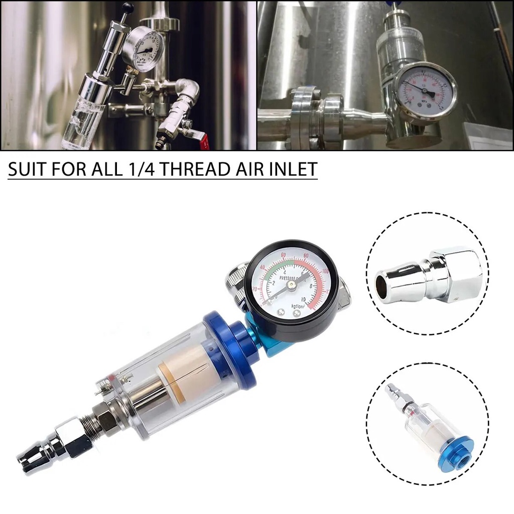 1pc 1/4" 150mm Pneumatic Filter Air Treatment Unit Pressure Regulator ...