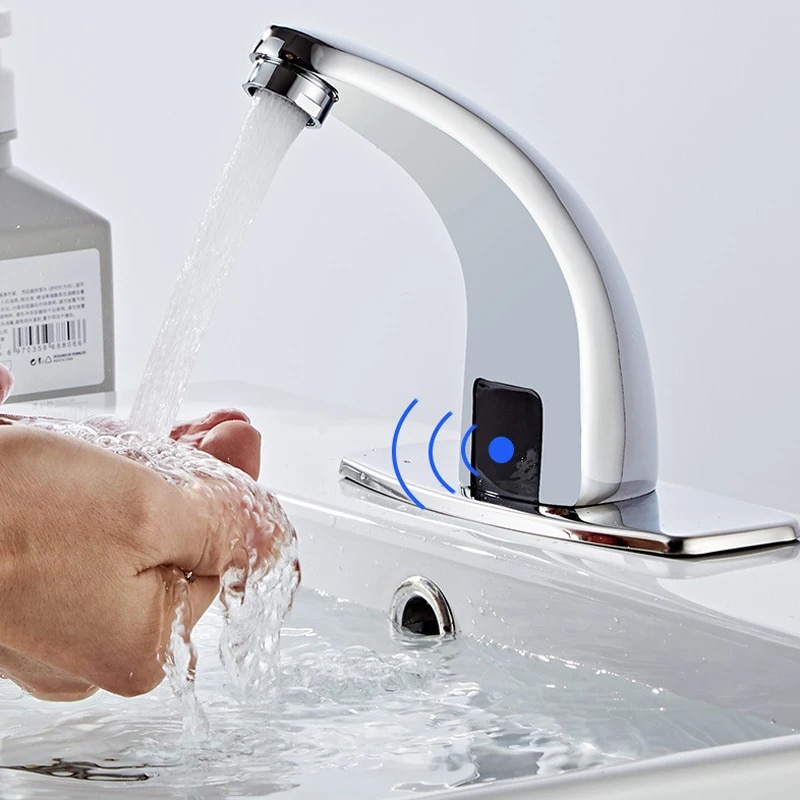 Bathroom Automatic Infrared Sensor Tap Sink Hands Touchless Free Faucet ...