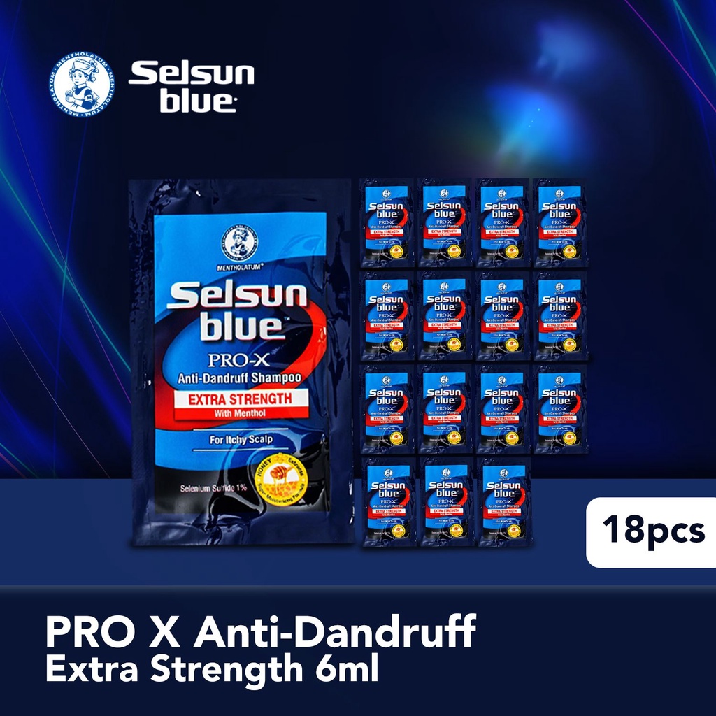 Selsun Blue Pro-X Anti-Dandruff Shampoo Sachet [Bundle of 18] | Shopee ...