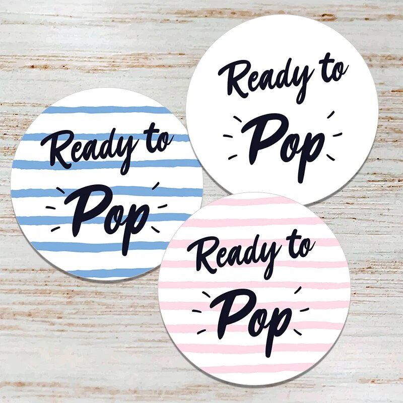 Ready To Pop Round Stickers Baby Shower Sticker Labels Seal Stickers ...