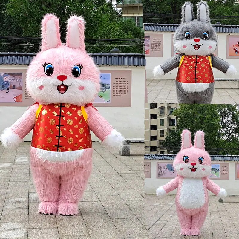 2.6M Inflatable Rabbit Mascot Costume alloween Rabbit Cosplay Blow Up ...