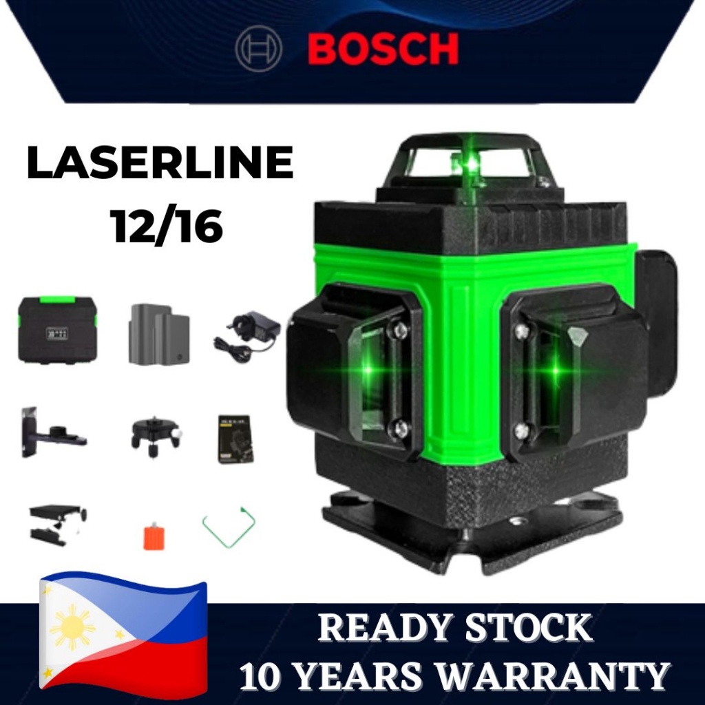 BOSCH 1216 Line Laser Level Tripod stand Green Light SelfLeveling 360 ...