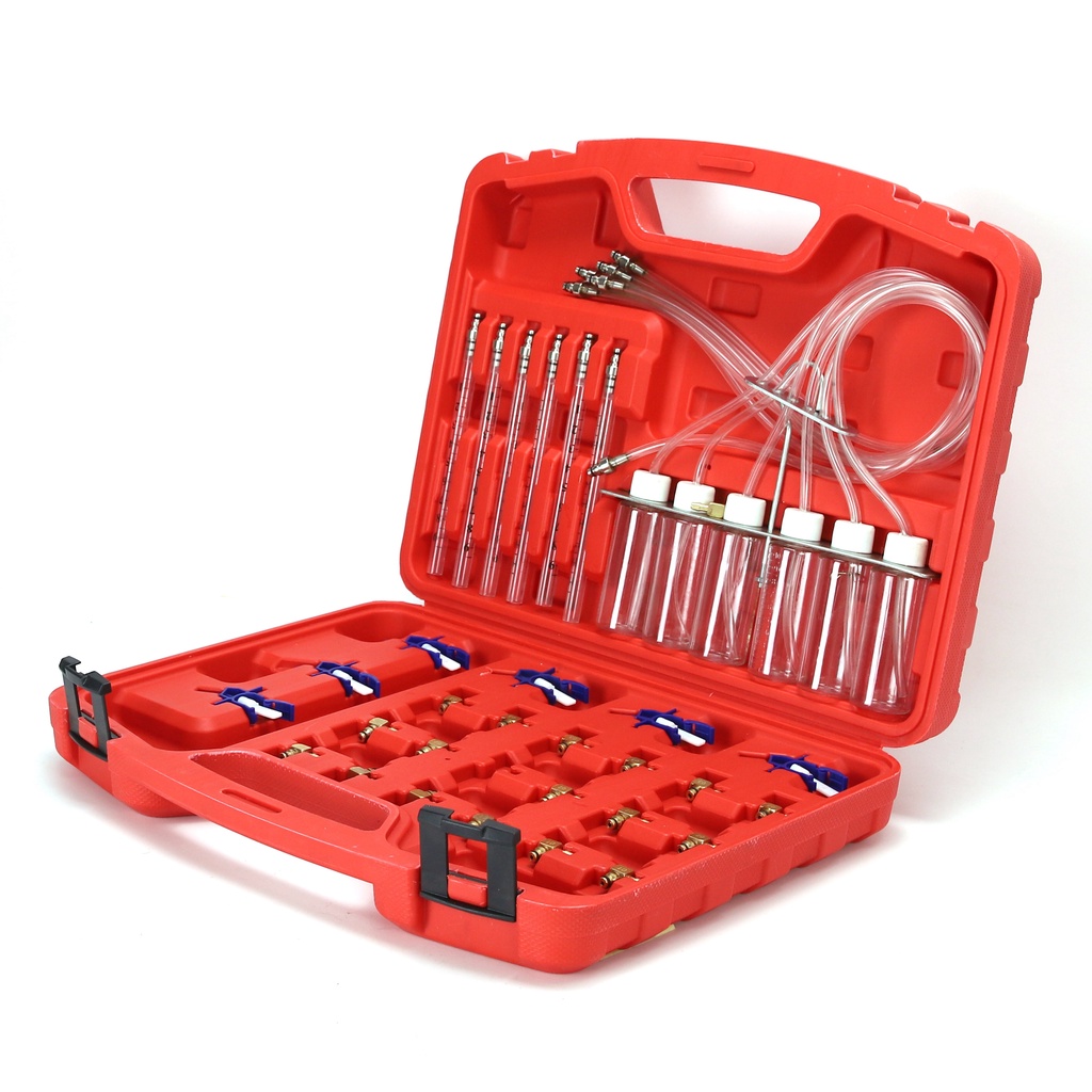 Diesel Injector Flow Meter Test Kit 6 Cylinder Common Rail Adaptor Fuel ...