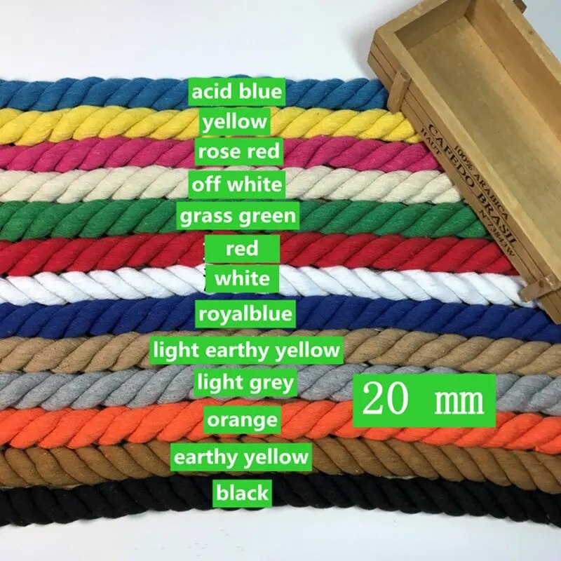 20mm cotton string handmade diy accessories three color rope twisted ...