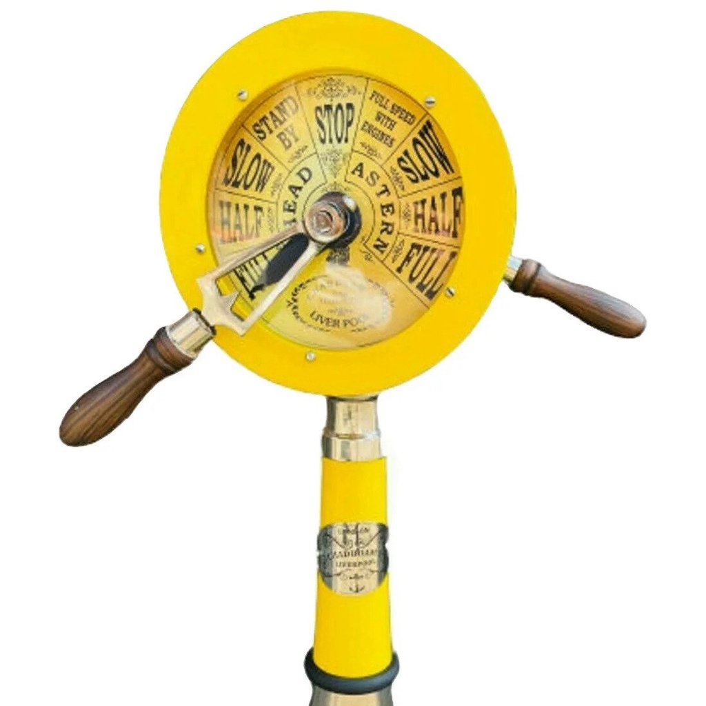 Nautical 18" Marine Ship Engine Room Telegraph In yellow Powder Coated ...