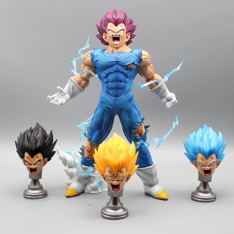 Dragon Ball Z Majin Vegeta Action Figure Toy 4 Heads with LED Light ...
