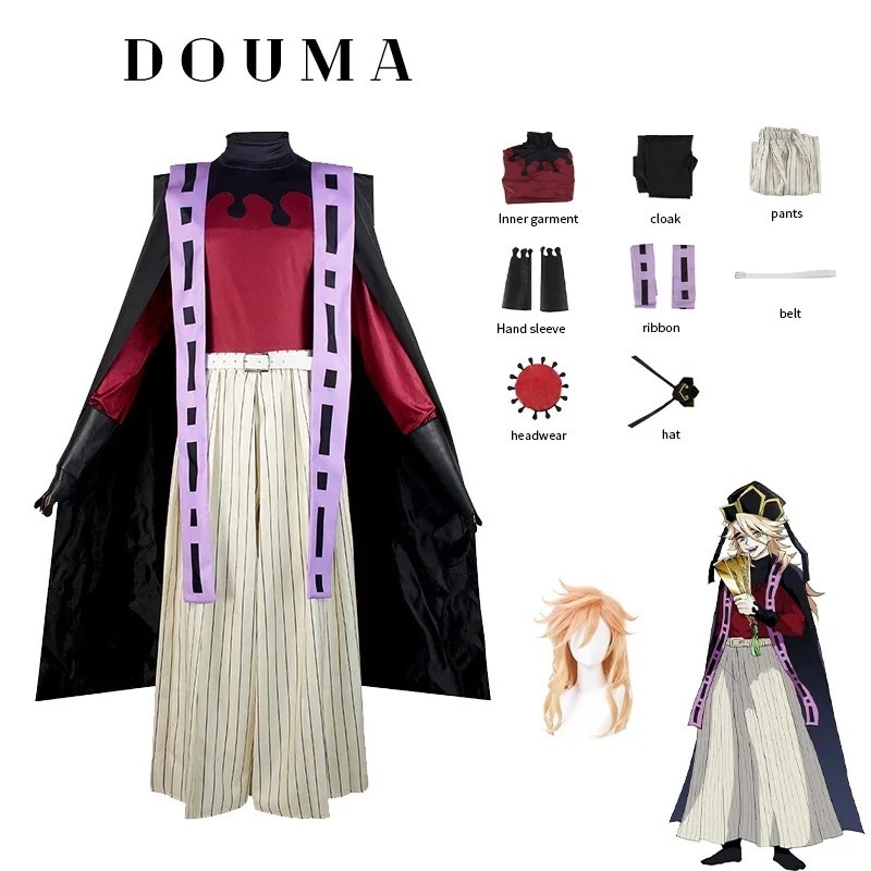 Demon Slayer Cosplay Doma Douma Cosplay Costume Wig Sets Kimetsu No ...