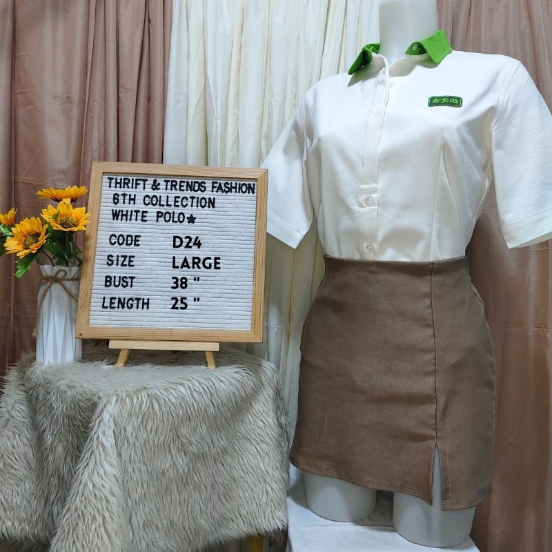White Polo Blouse / White Formal Attire/ Office Attire Ukay Ukay Thrift ...