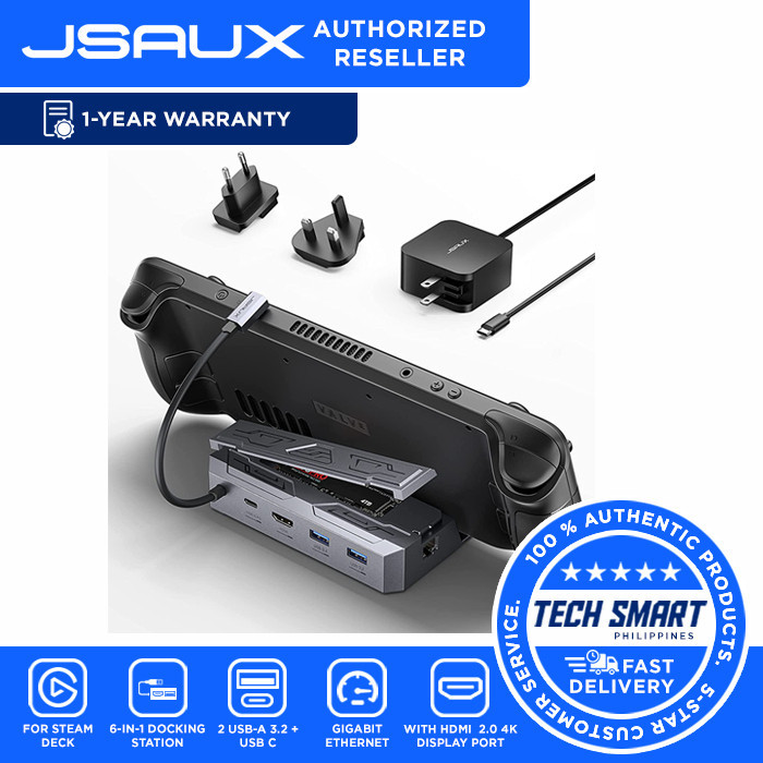 JSAUX M.2 Docking Station with PD 65W AC Adapter Charger Set, HDMI 2.0 ...