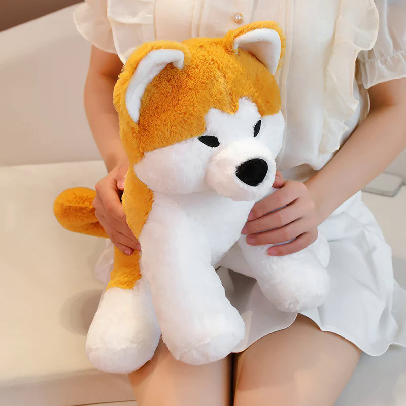 TFLP 35/45cm Simulation Akita Dog Plush Toy Stuffed Lifelike Shiba Inu ...