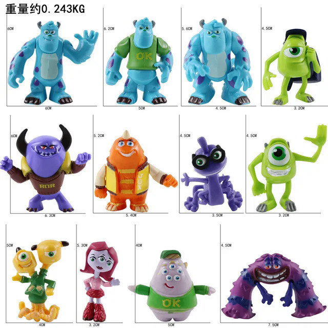 URQQ 12Pcs/Set Anime Disney Pixar Movie Monsters University Action ...