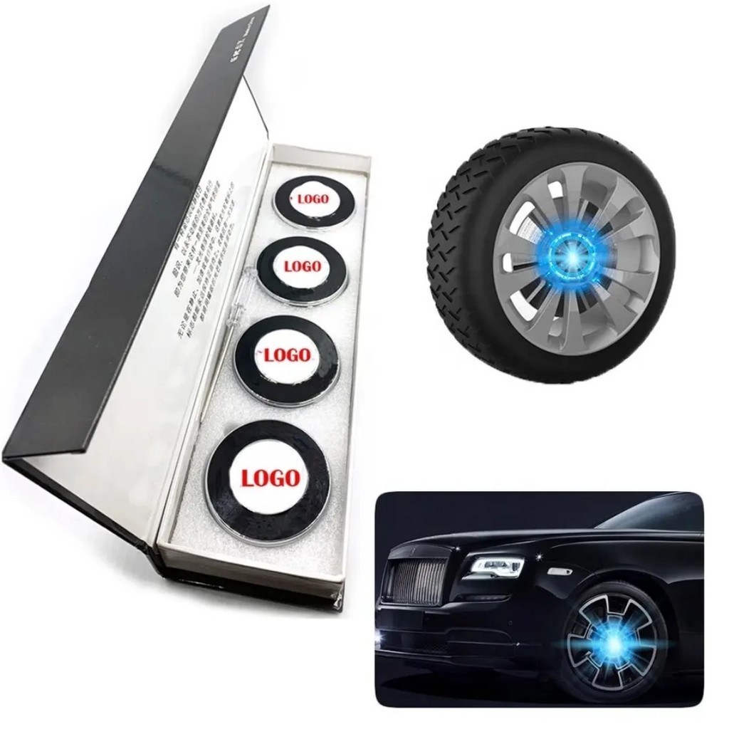 Car Wheel Logo Light Hub Center Caps Cover Modificat LED Illuminated ...
