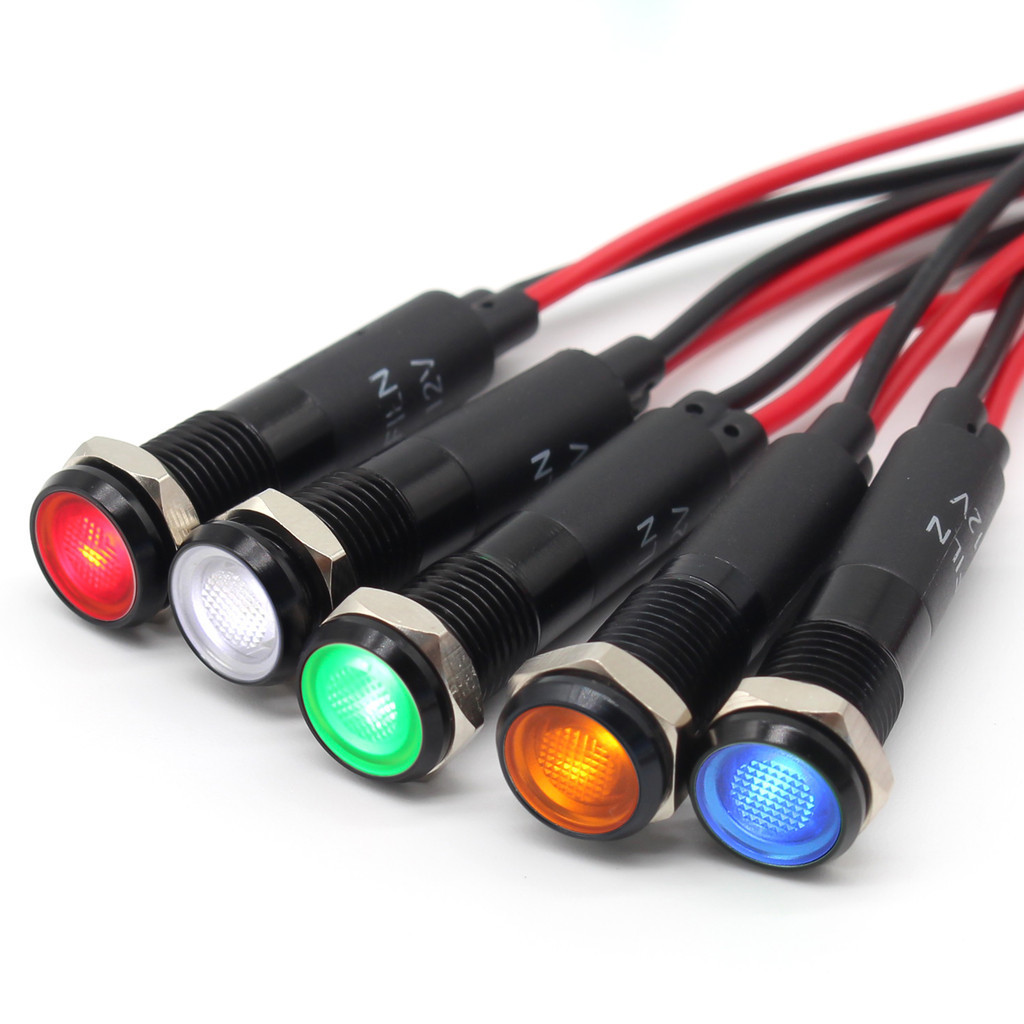 FILN 8mm 10mm 12mm Indicator lights LED indicator Metal Pilot Panel ...