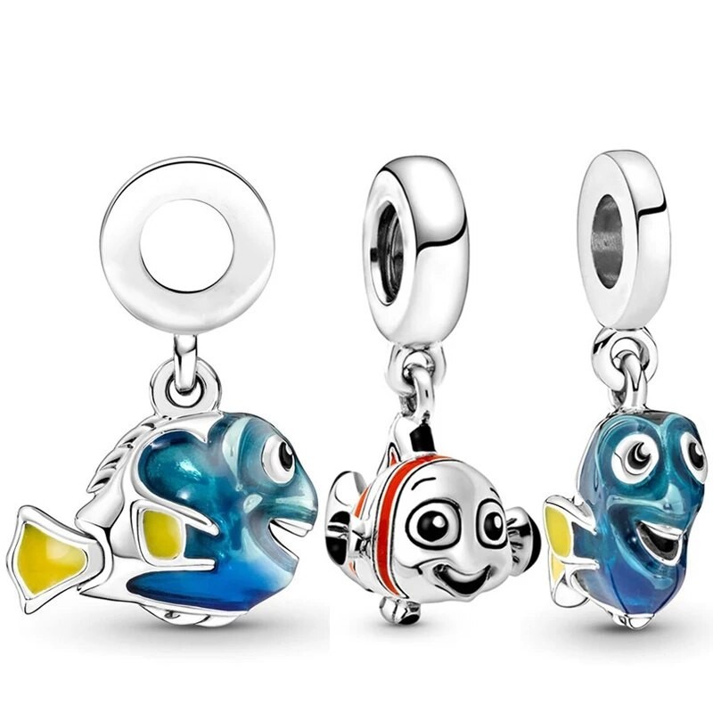 Disney Marlin Clownfish Pendant DIY Fit Pandora Charms Bracelet Women ...