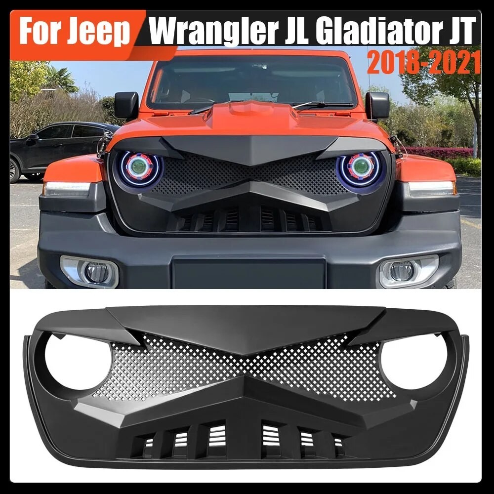ⓞFor Jeep Wrangler JL Gladiator JT 2018-2021 Modified Front Bumper Mask ...