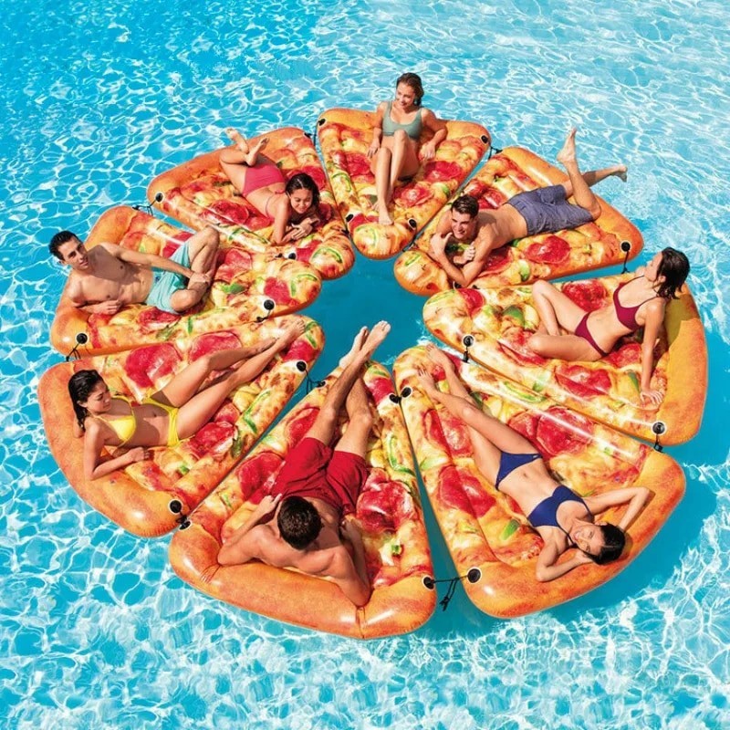 ♥Pizza Floating Row Adult Water Inflatable Mount Beach Lounge Chair ...
