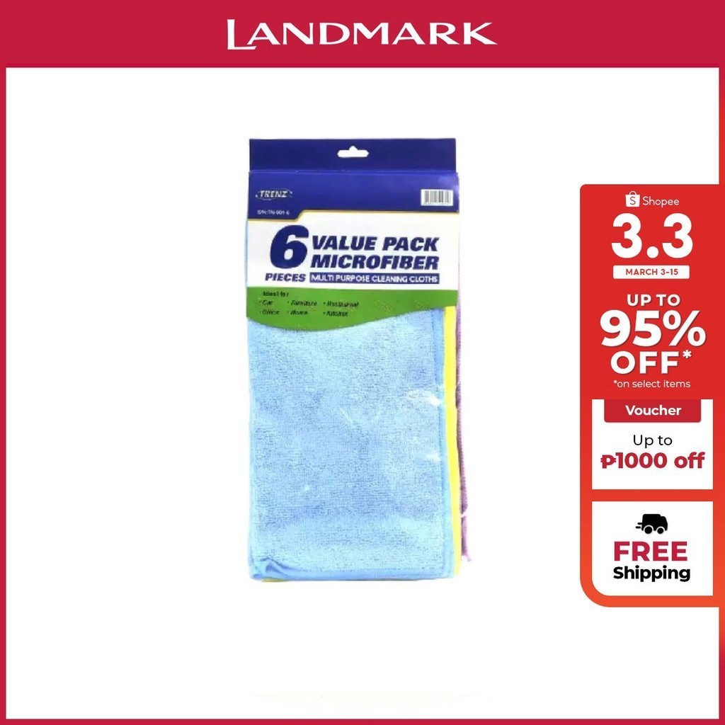 Trenz 6piece Microfiber Multi-Purpose Cleaning Cloth | Shopee Philippines