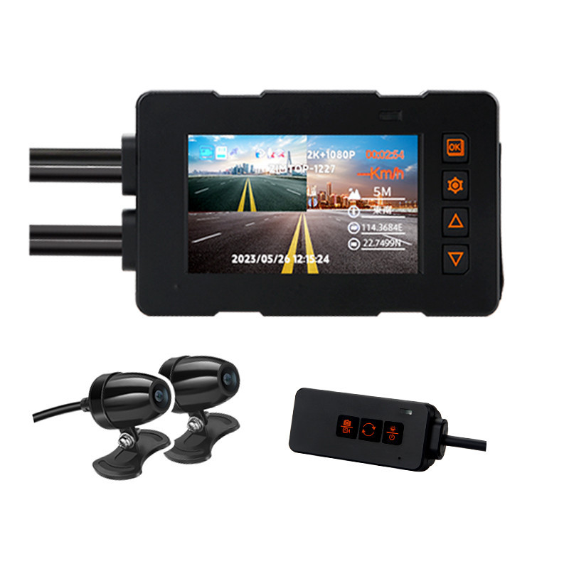 Novatek chipset 2K motorcycle dash cam 1440P night vision wifi GPS app ...