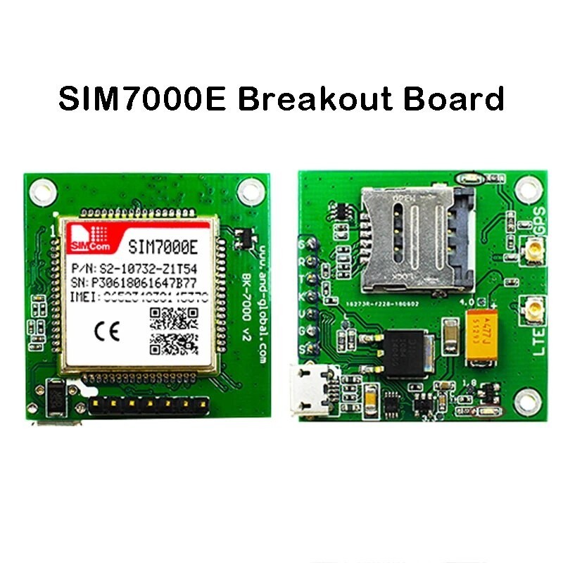 SIMCOM SIM7000E Breakout Board LTE CAT-M1(eMTC) NB-IoT Module Quad-Band LTE-FDD B3/B8/B20/B28 ...
