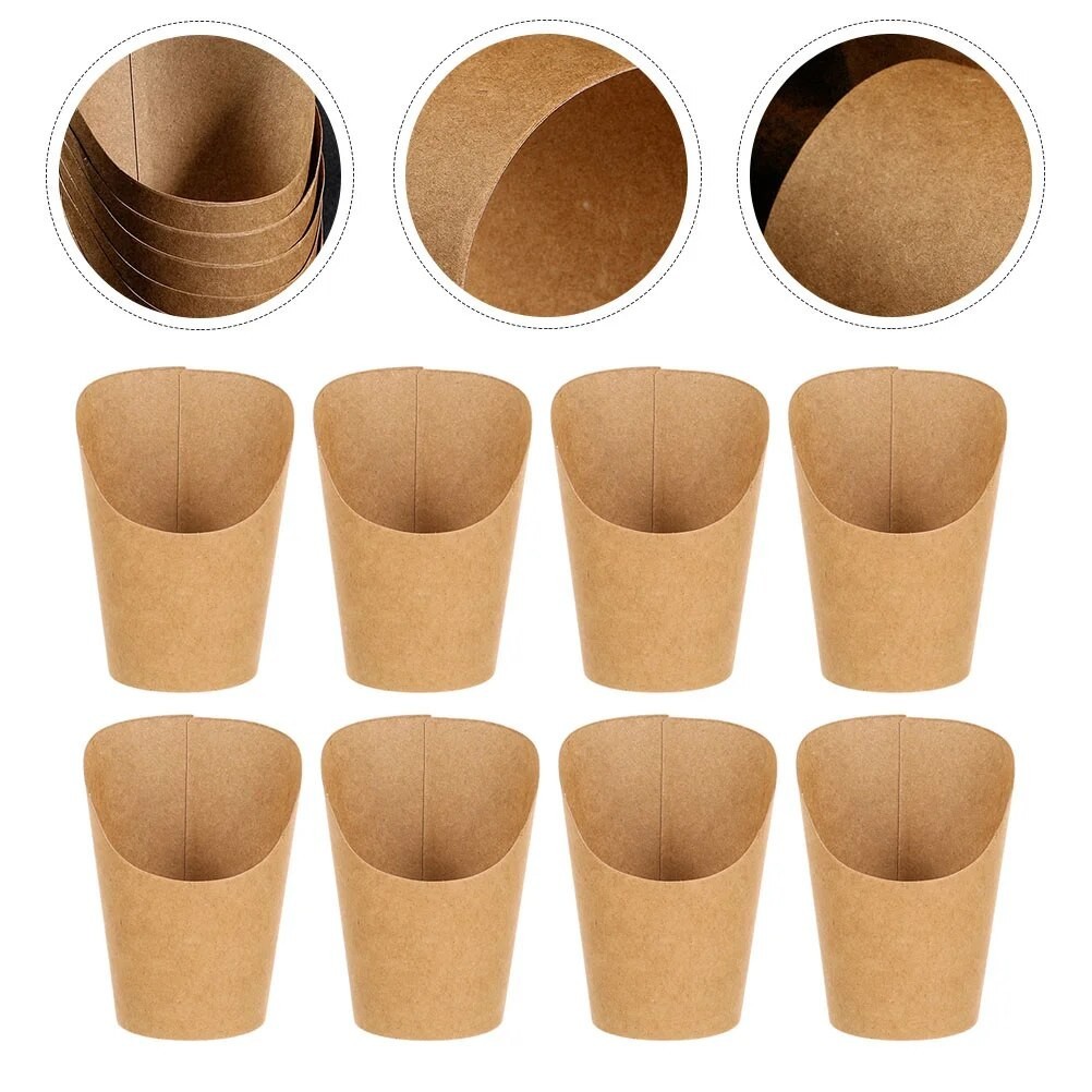 50 Pcs Chip Cup Disposable French Fry Cups Fries Popcorn Holders Fried ...