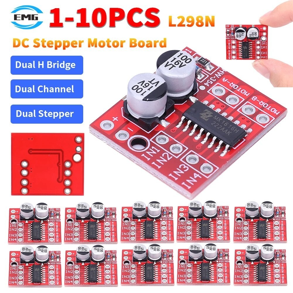 1-10PCS L298N DC Stepper Motor Board PWM Speed Mini Dual Stepper Motor ...