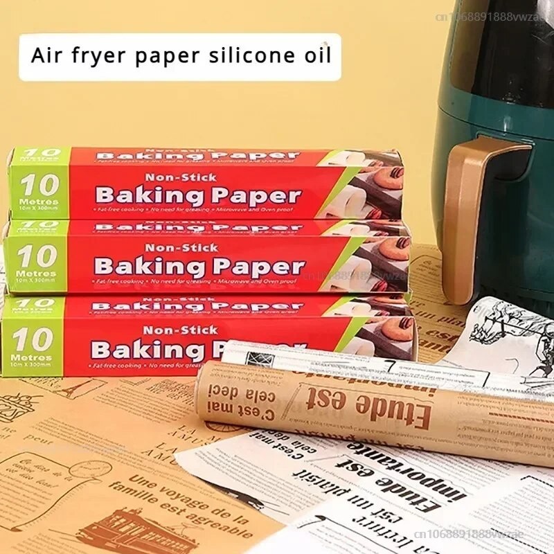 Air Fryer Paper Silicone Oil Paper Baking Oven Microwave Roll Paper ...