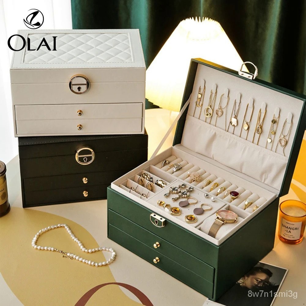 4EZI Olai Stock 3 Layers Big Jewelry Watch Storage Box Stud Bangle ...