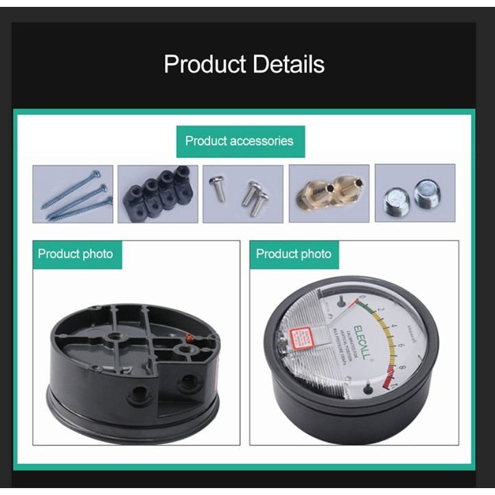 03d ELECAL Differential Pressure Gauge barometer micromanometer analog ... 03d ELECAL Differential Pressure Gauge barometer micromanometer analog ...