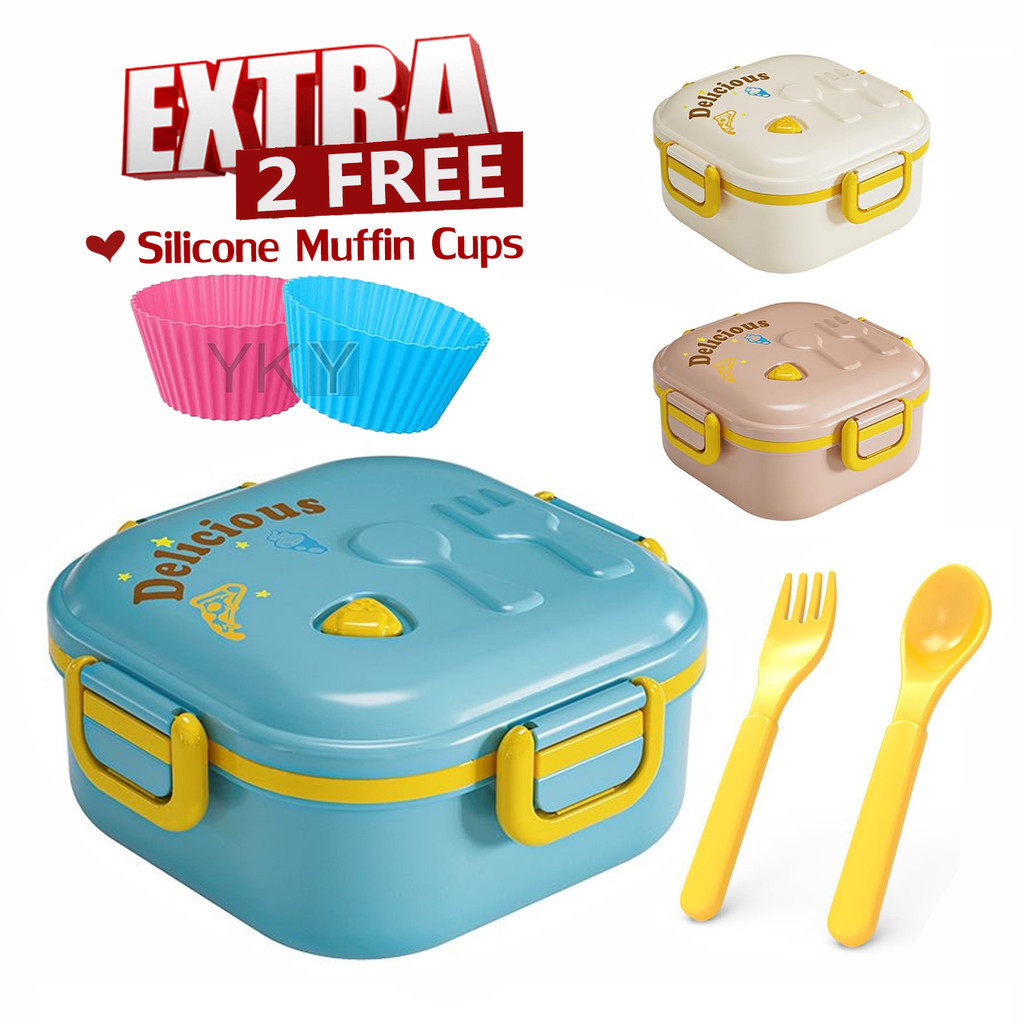 Lunch Box for Kids Students Bento Box 2-Layers Baunan Lunch Box Set ...