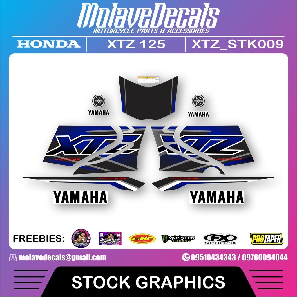 Yamaha XTZ 125 Stock Decals Blue | Shopee Philippines