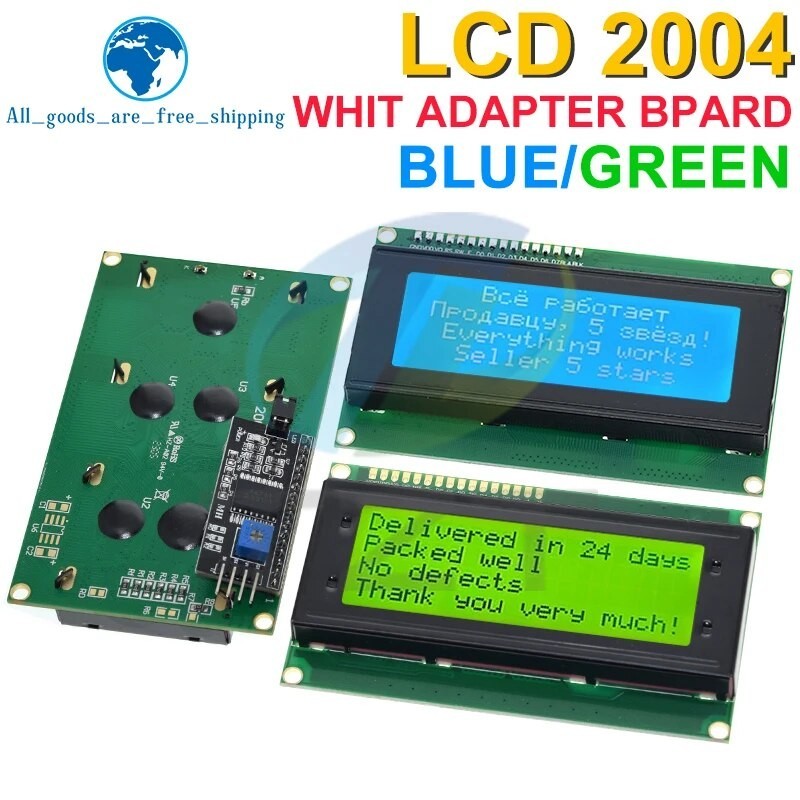 TZT IIC/I2C/TWI 2004 Serial Blue Green Backlight LCD Module for Arduino ... TZT IIC/I2C/TWI 2004 Serial Blue Green Backlight LCD Module for Arduino ...