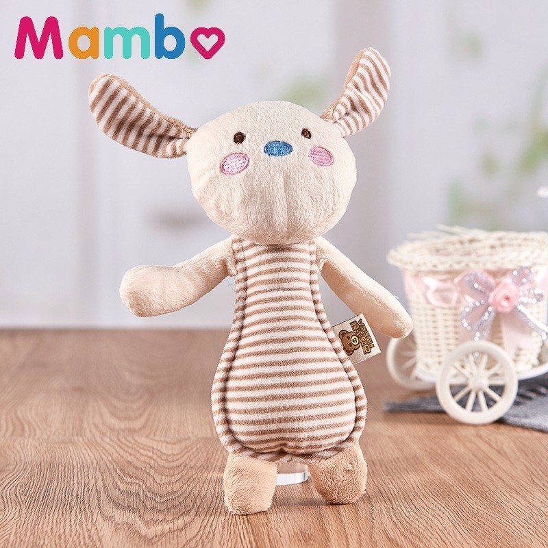 Mambo Baby Rattle Soft Plush Toys Animal Teether Squeeze Sound Baby ...